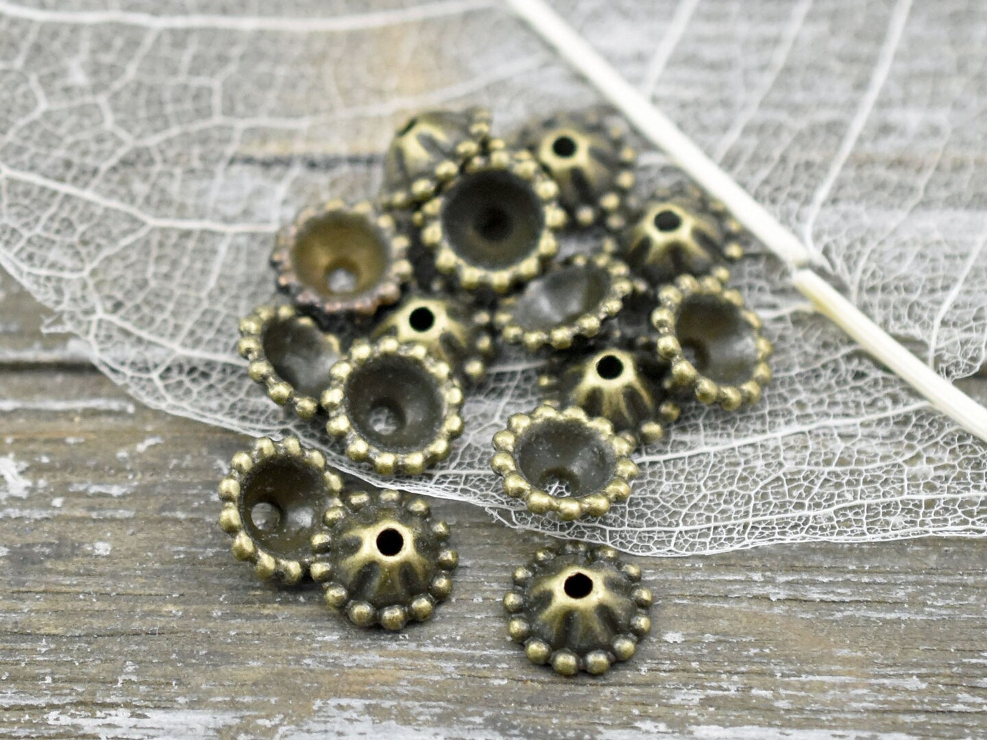 *50* 8mm Antique Bronze Bead Caps | Michaels