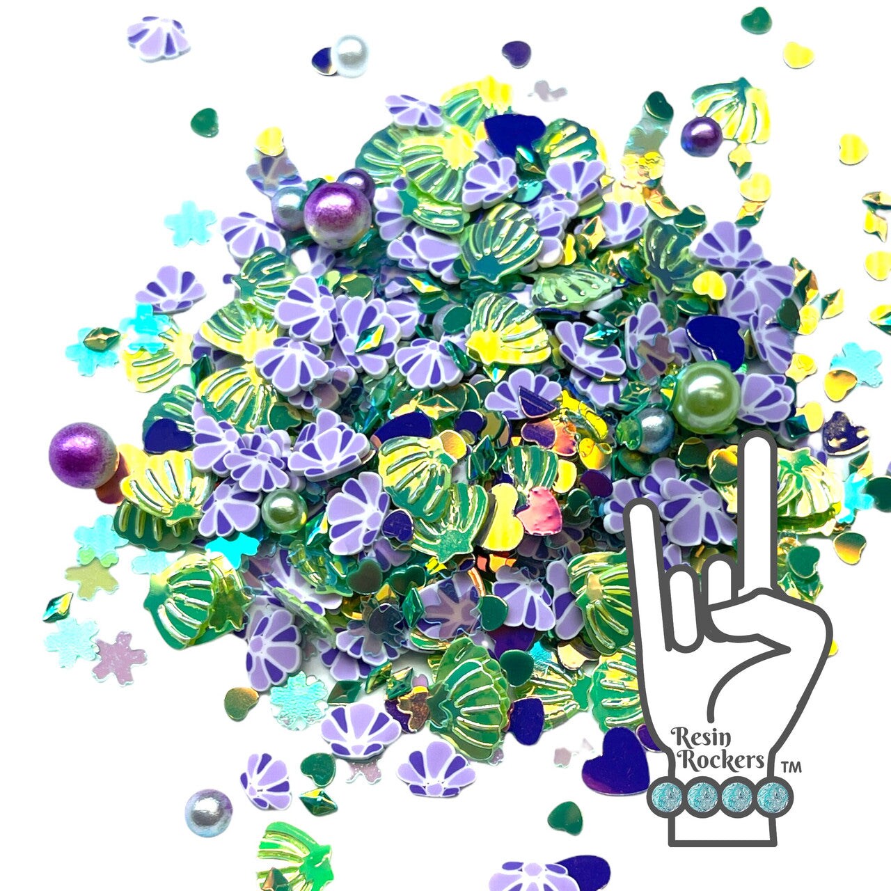 Seashell Beach Teal and Purple Mix Shaker Filler for Resin Art | Michaels