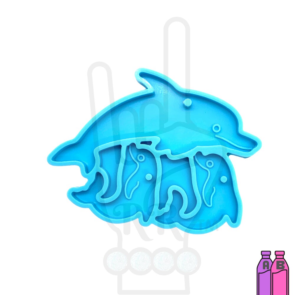 Dolphin Keychain & Earring/Charm Set Silicone Molds for DIY Epoxy Resin ...