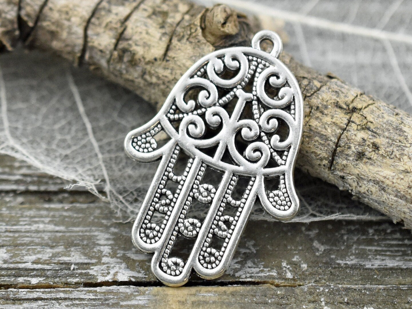 *2* 35x24mm Antique Silver Hamsa Hand Pendants | Michaels