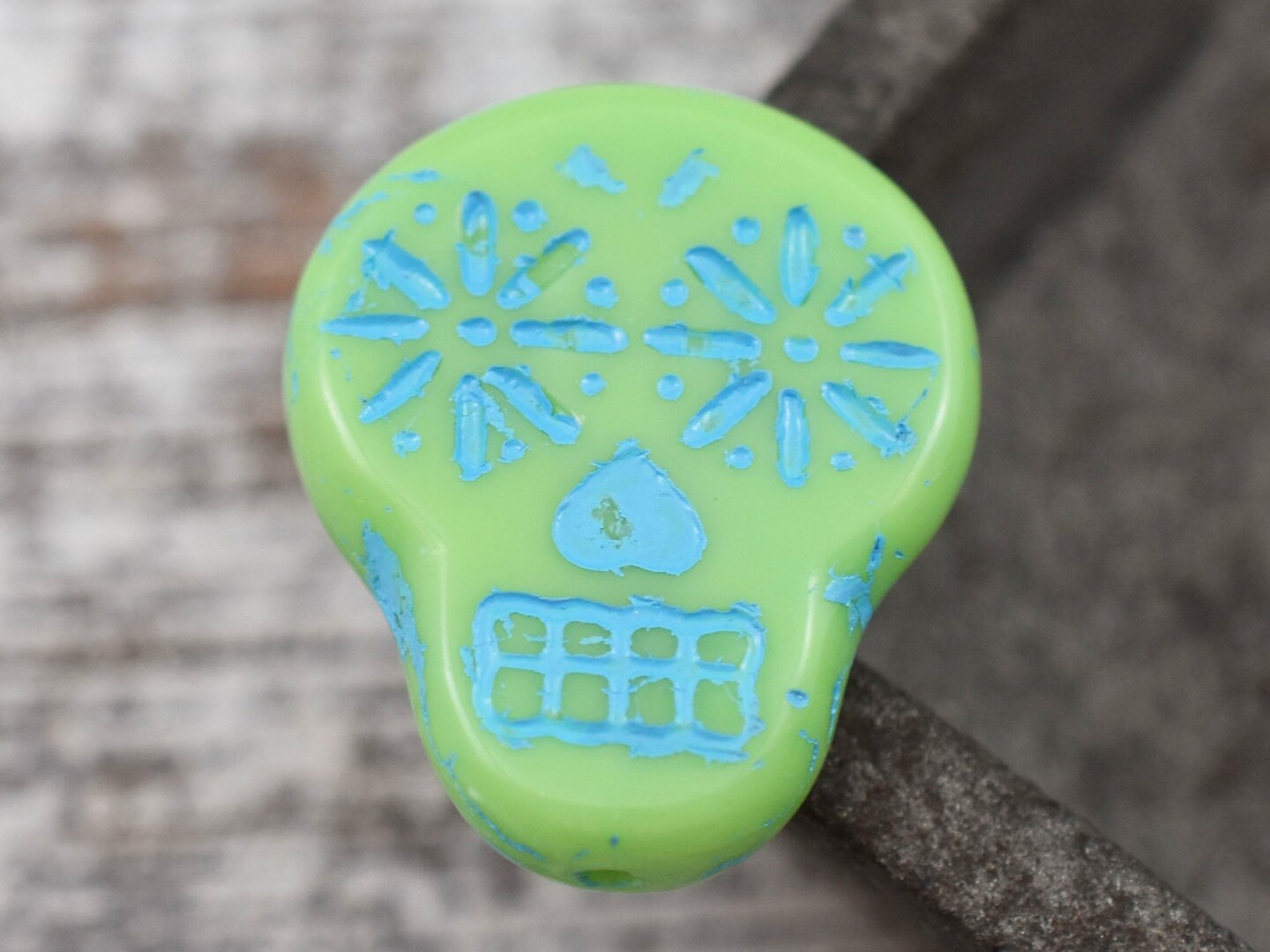 *4* 20x17mm Turquoise Washed Mint Green Sugar Skull Beads | Michaels