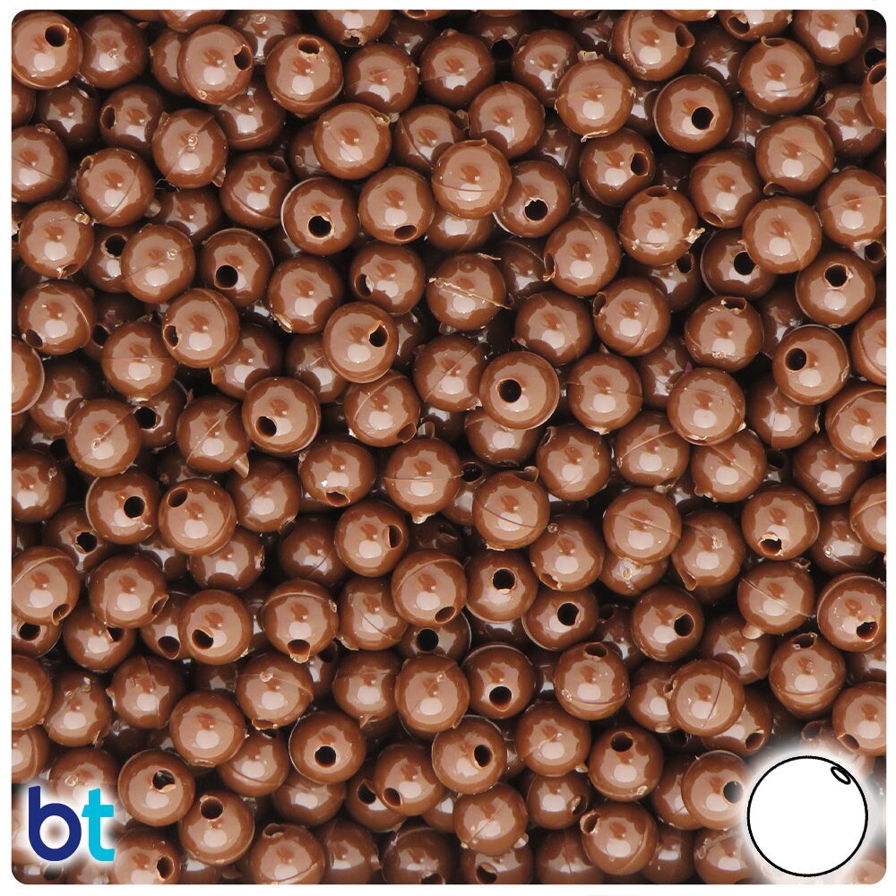 BeadTin Chocolate Opaque 6mm Round Plastic Craft Beads (500pcs) | Michaels