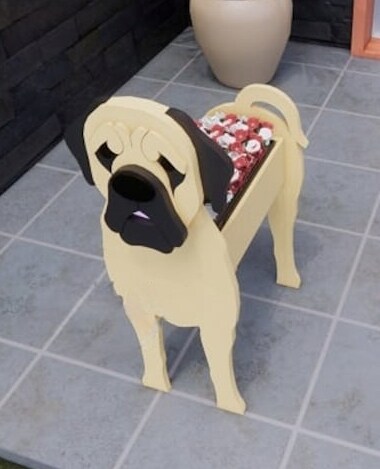 English Mastiff Dog Planter - Wooden Planter Box - DIY Kit - Realistic ...