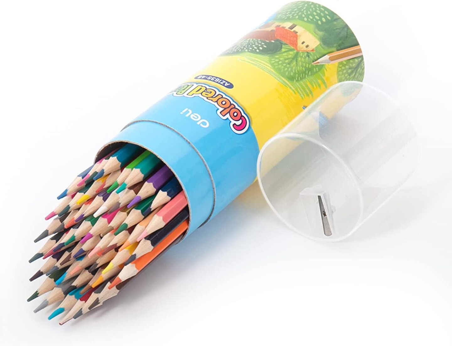36 Pack Colored Pencils with Built-In Sharpener in Tube Cap, Vibrant ...