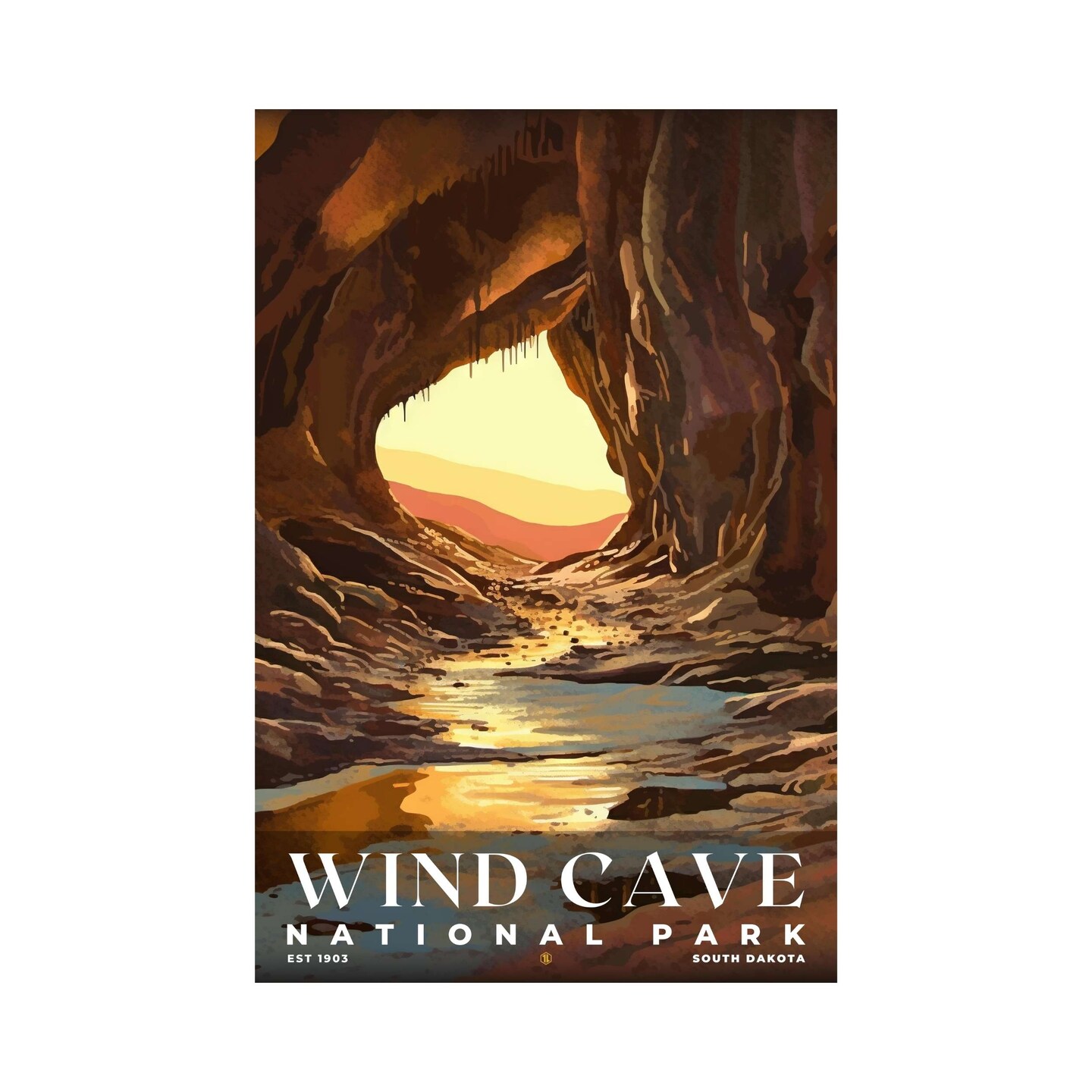 Wind Cave National Park Poster, Travel Art, Office Poster, Home Decor ...