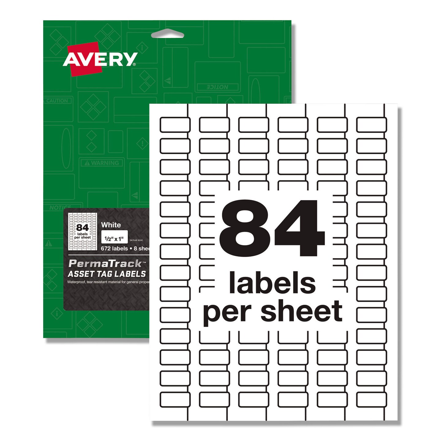 Avery PermaTrack Durable White Asset Tag Labels, Laser Printers, 0.5 x ...