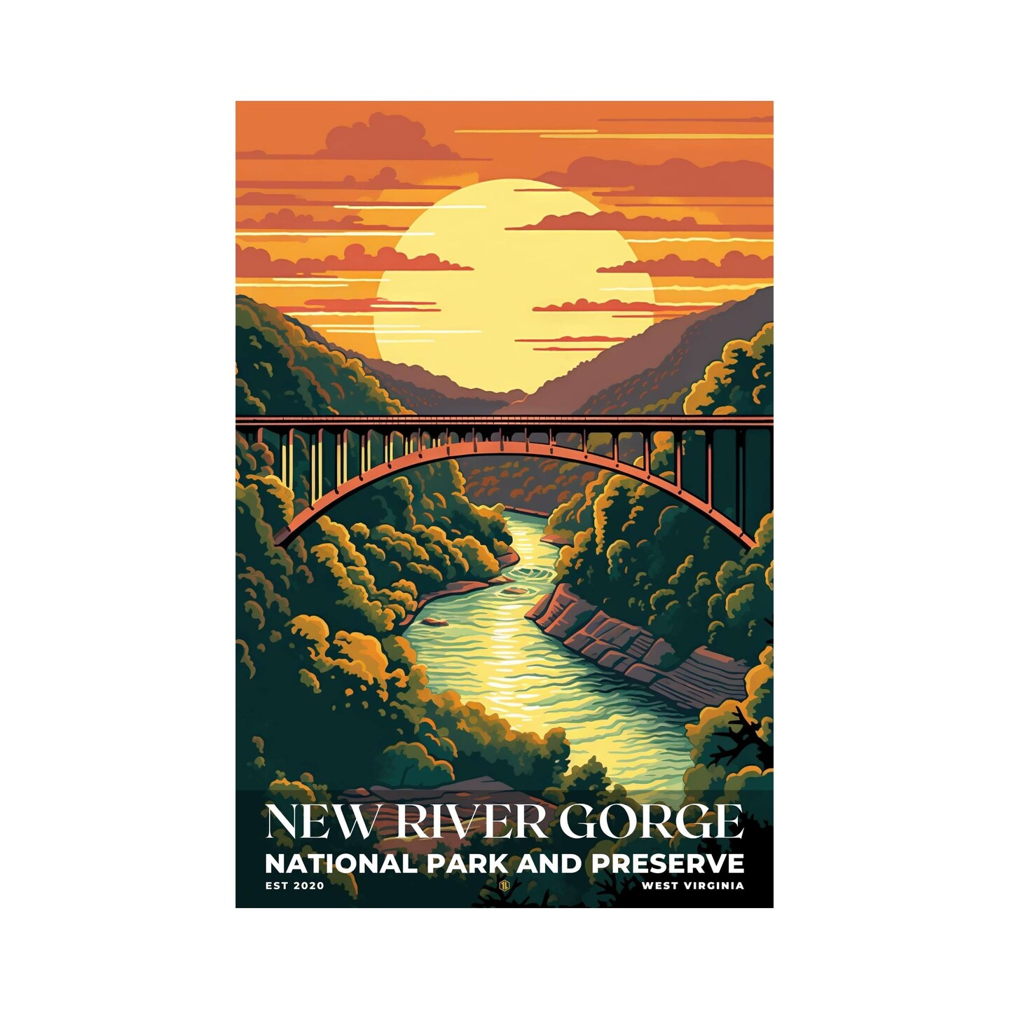 New River Gorge National Park and Preserve Poster, Travel Art, Office ...