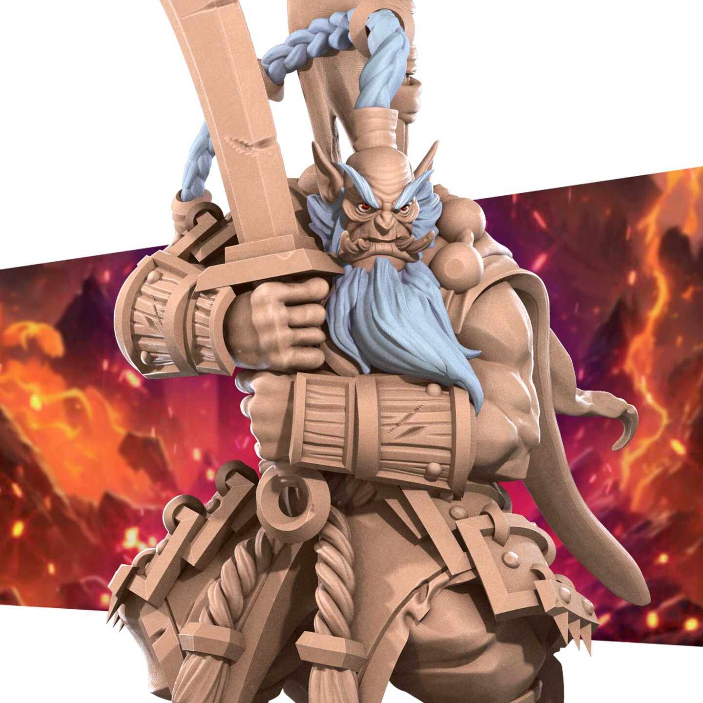 Orc Swordmaster from Bite the Bullet's Orcs set. Total height apx. 74mm ...