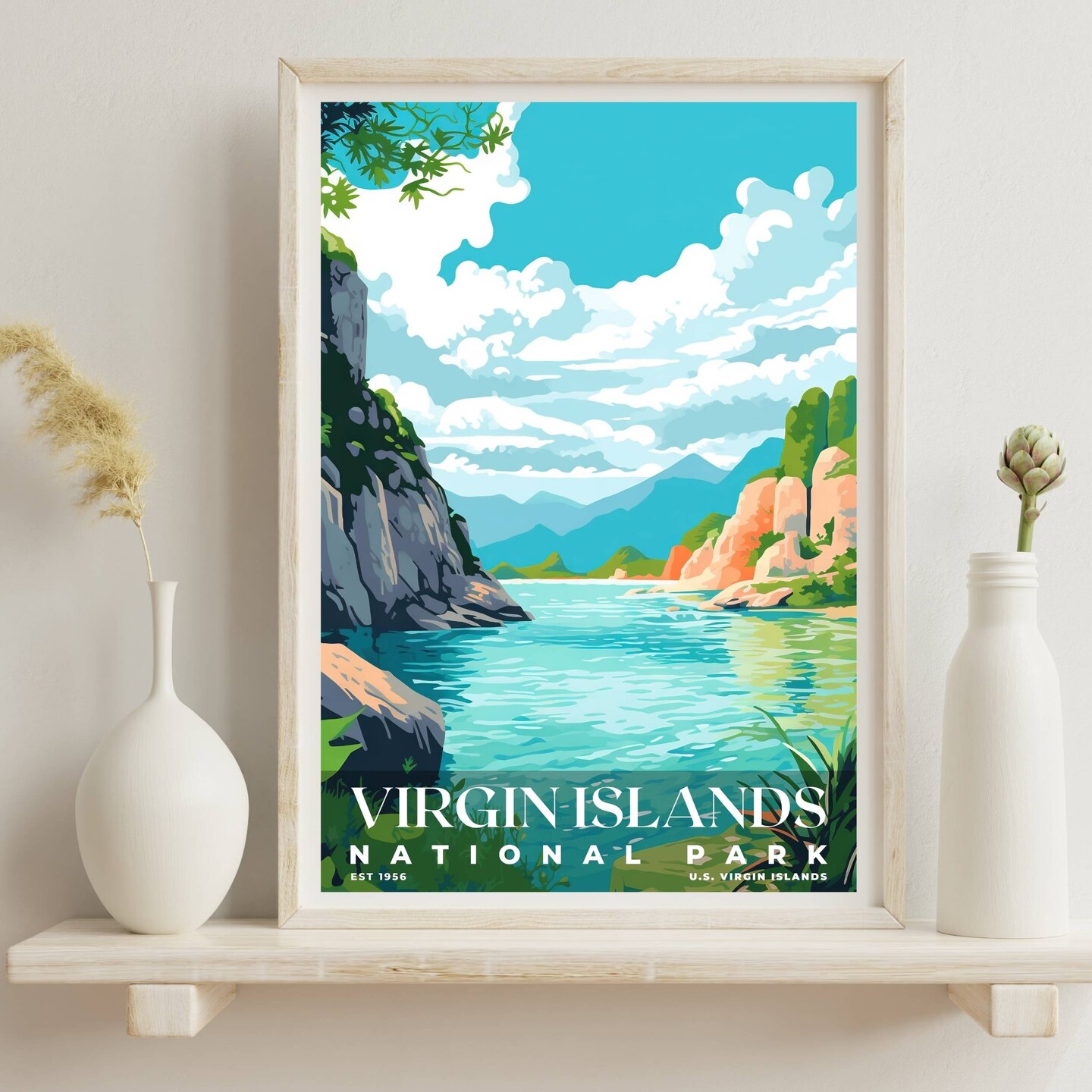 Virgin Islands National Park Poster, Travel Art, Office Poster, Home ...