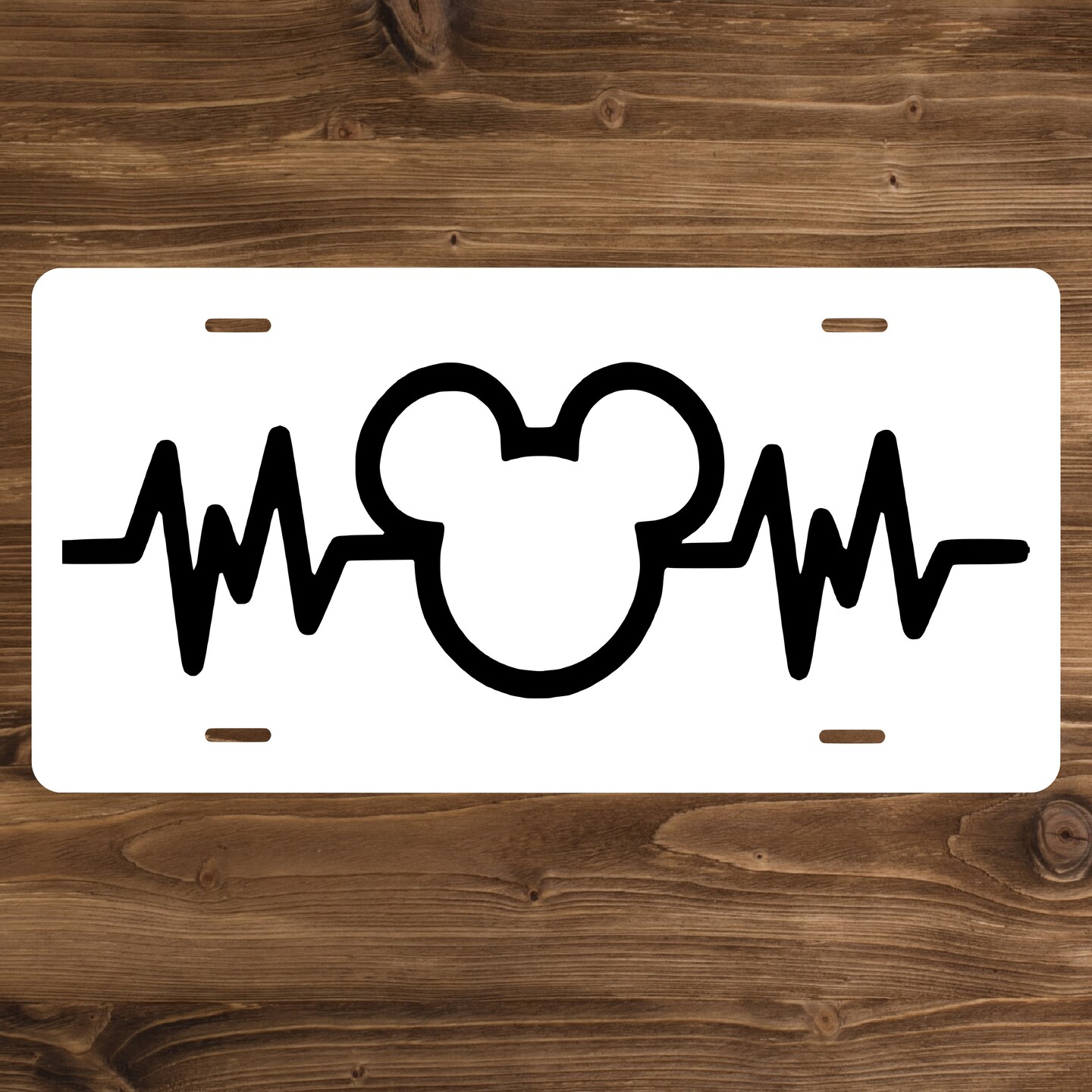 Disney Mickey Mouse Head in Heartbeat Vanity License Plate | Decorative ...