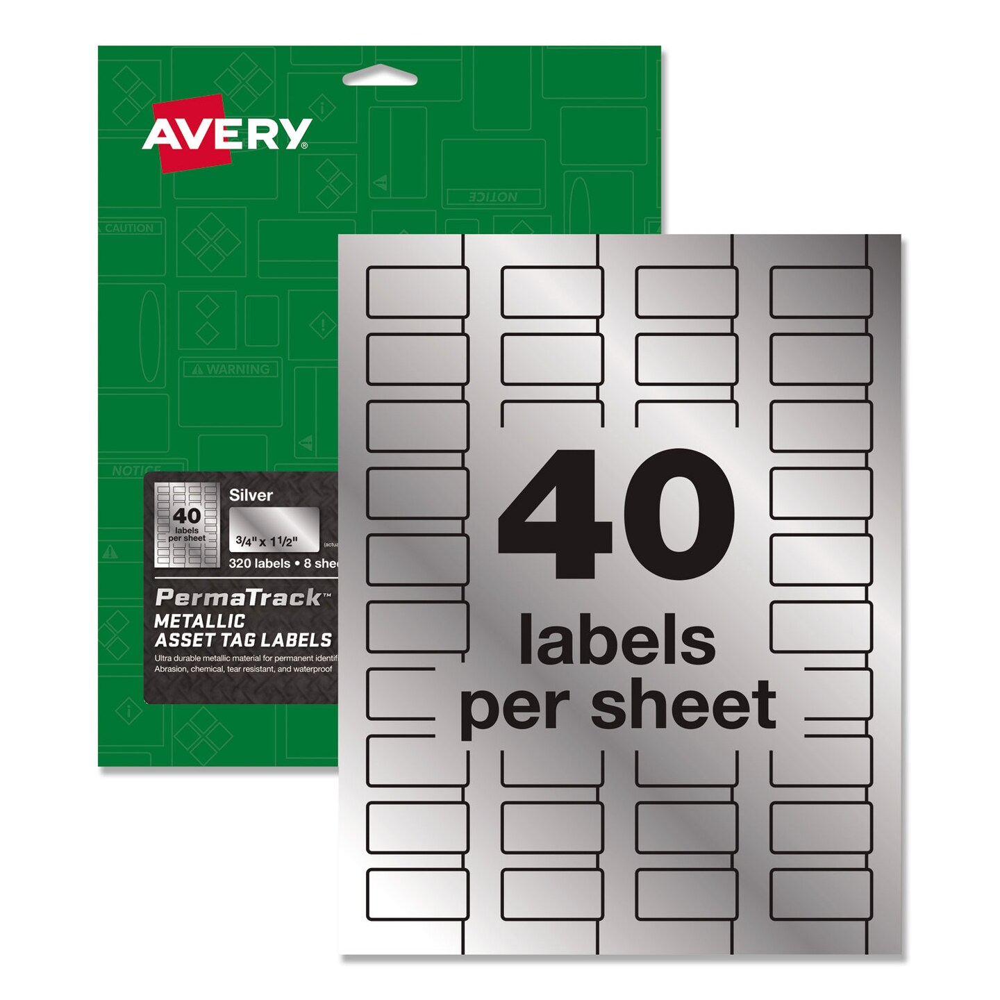 Avery PermaTrack Metallic Asset Tag Labels, Laser Printers, 0.75 x 1.5 ...