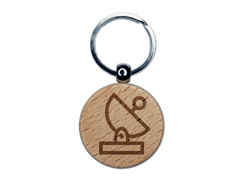 Satellite Radar Telescope Dish Engraved Wood Round Keychain Tag Charm ...