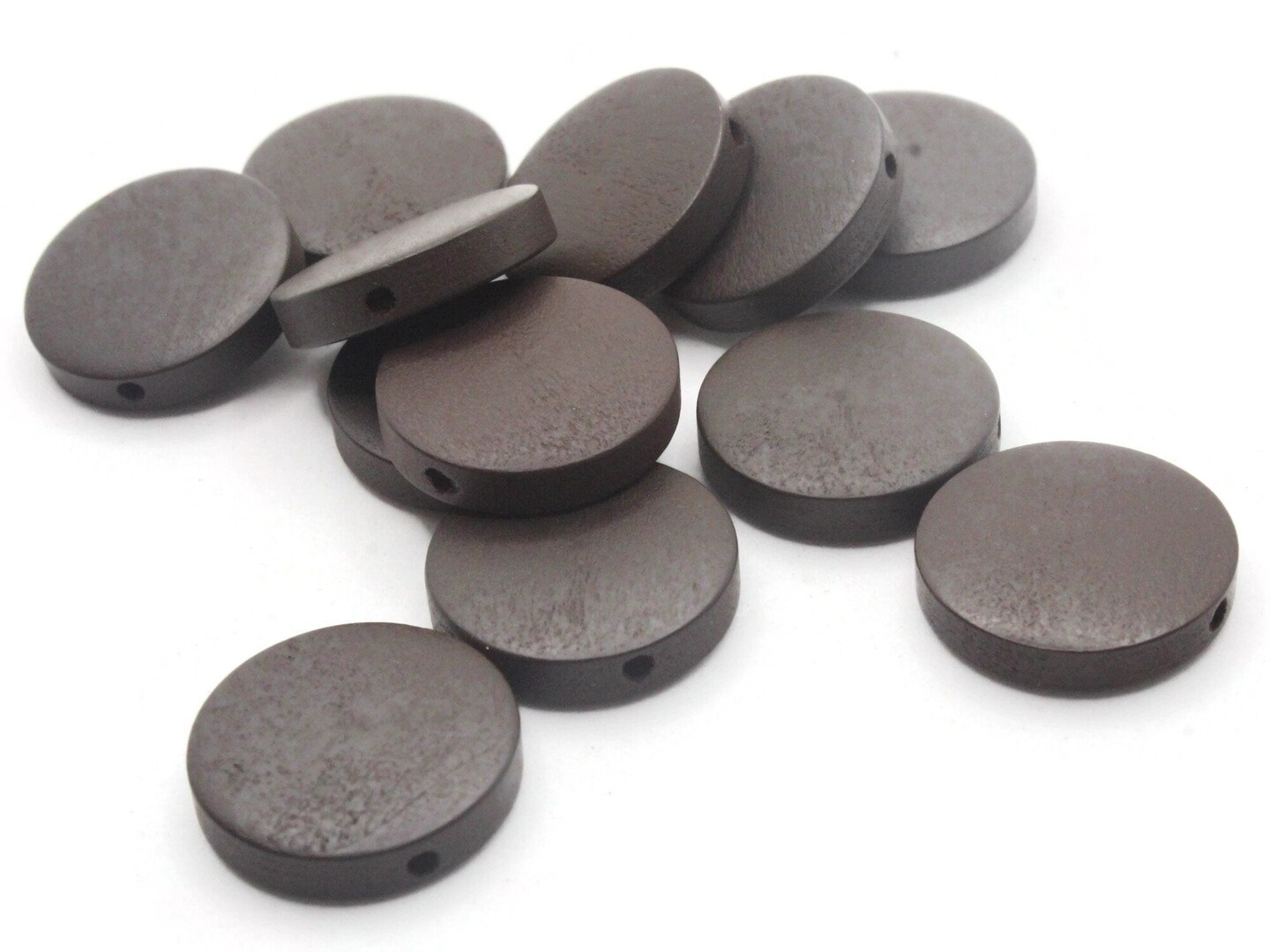 12 20mm Dark Brown Round Flat Disc Wooden Coin Beads | Michaels