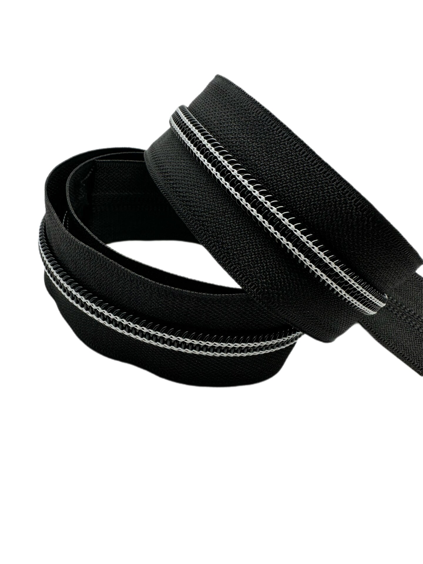 GLOW! Black zipper tape with matte black teeth | Michaels