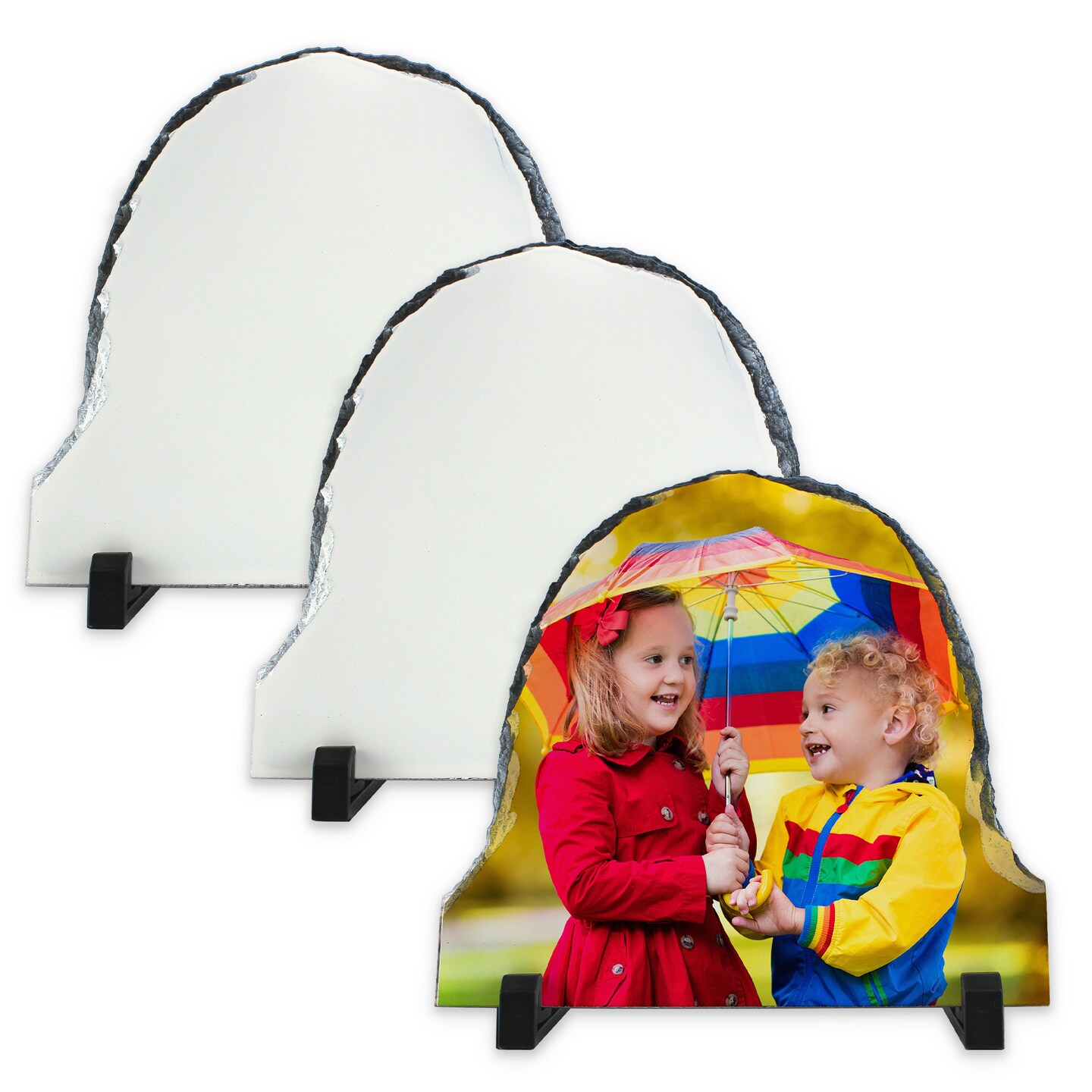 SubliSLATE Sublimation Slate Blank, Half-Oval. Includes Black Display ...