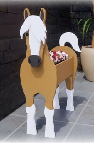 Horse Planter - Pony Equine - Wooden Planter Box - DIY Kit - Realistic ...