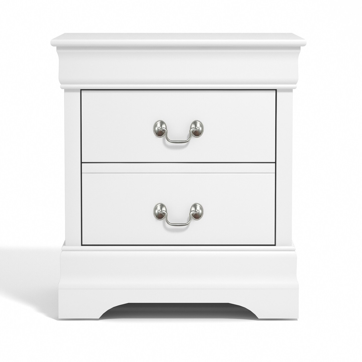 Contemporary Home Living 24" White Wooden Bedside Table Drawers Cabinet ...