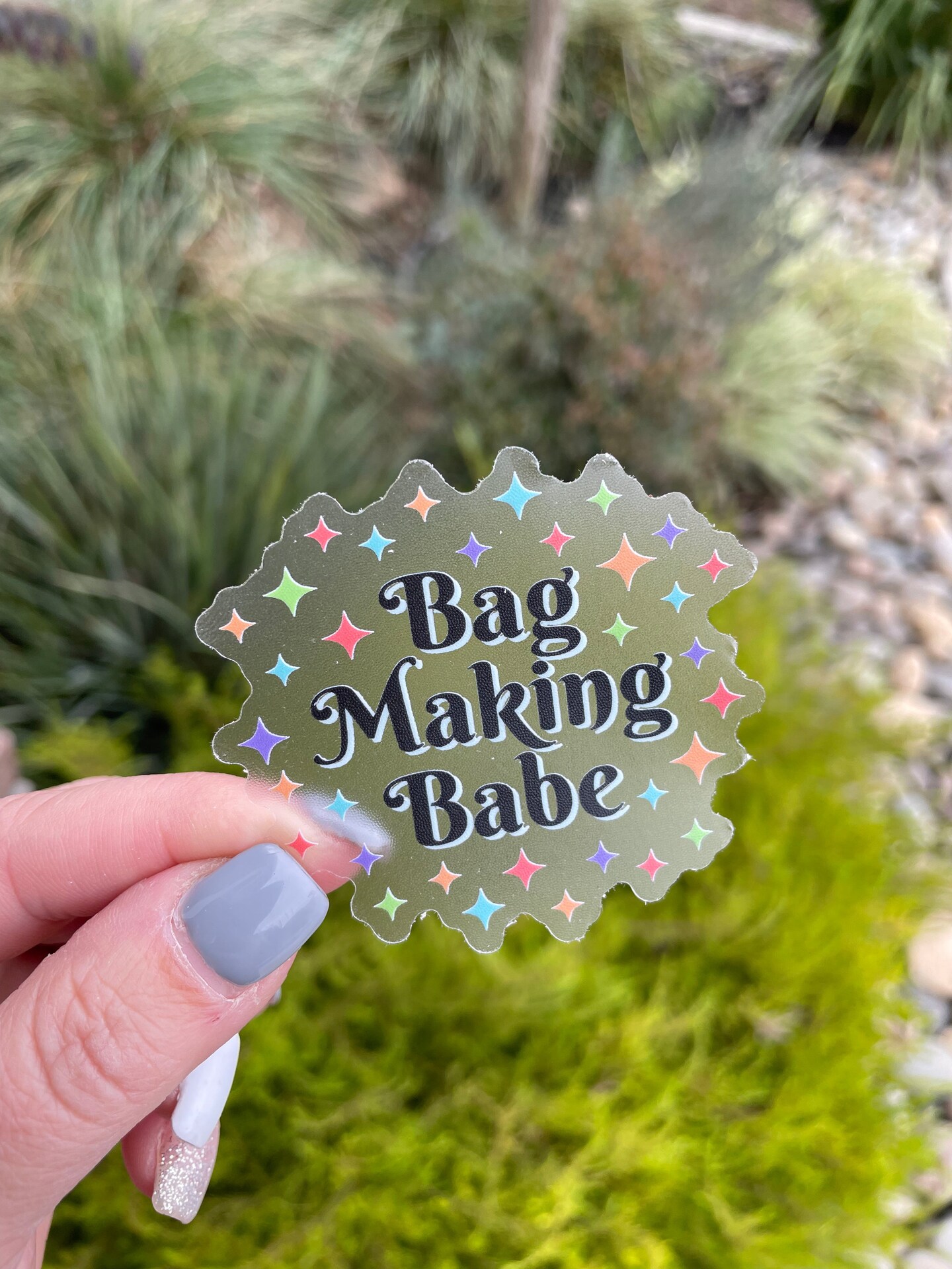 Bag Making Babe Clear Vinyl Sticker | Michaels