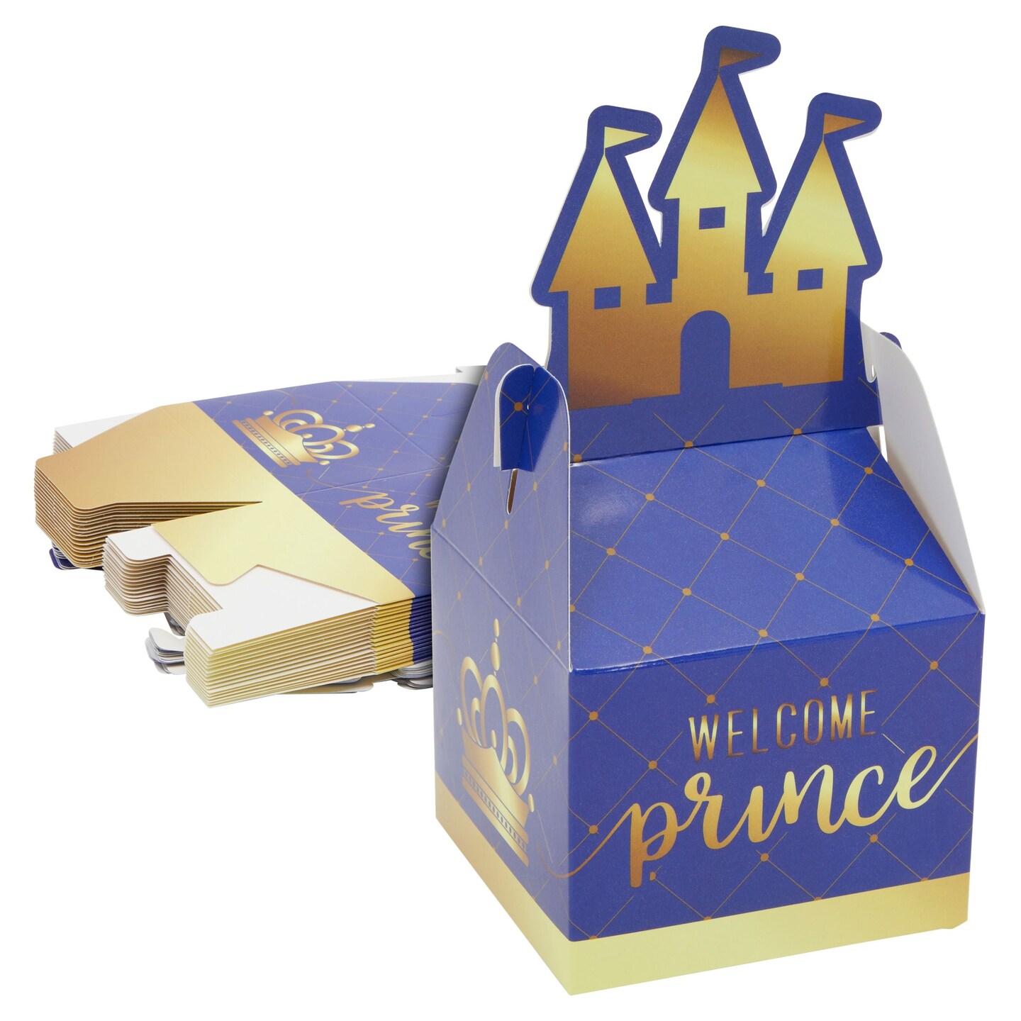 36 Pack Castle Party Treat Boxes for Favors, Welcome Little Prince Baby ...