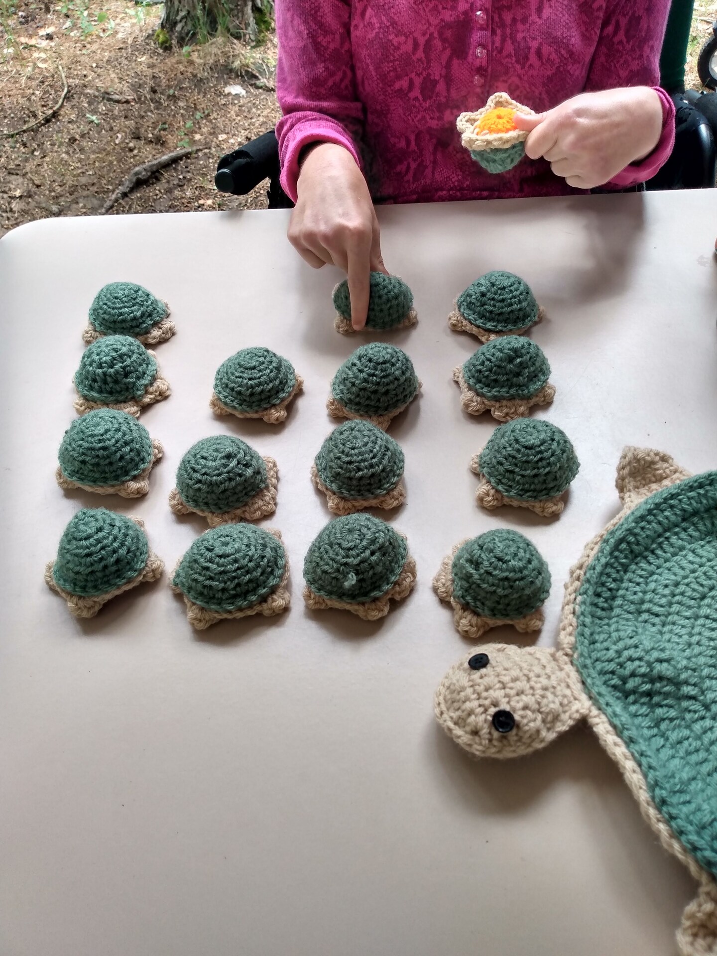 Crochet Turtle and 16 Babies Memory Game, Turtle Pillow, Turtle Plush ...