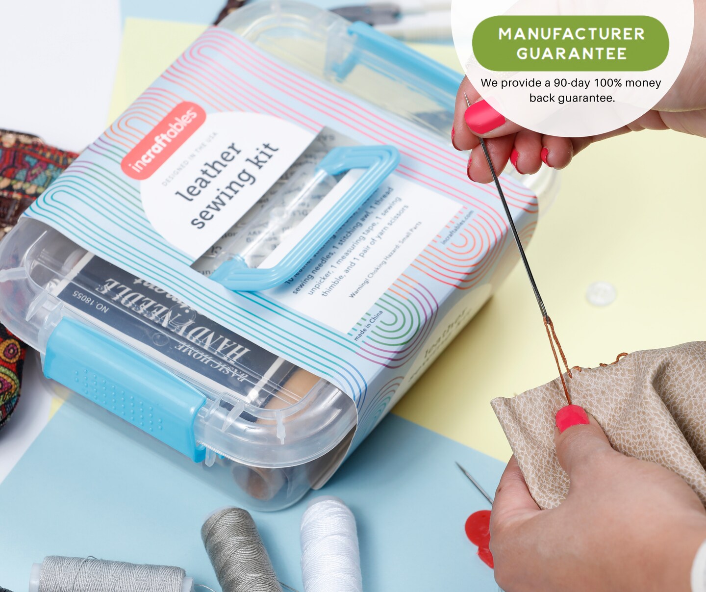 Incraftables Leather Sewing Kit. Heavy Duty Stitching Craft Working ...