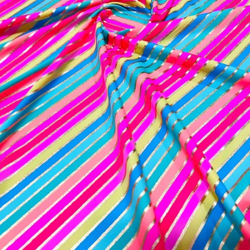 Kitcheniva Stretch Fabric Colored Stripes Print | Michaels