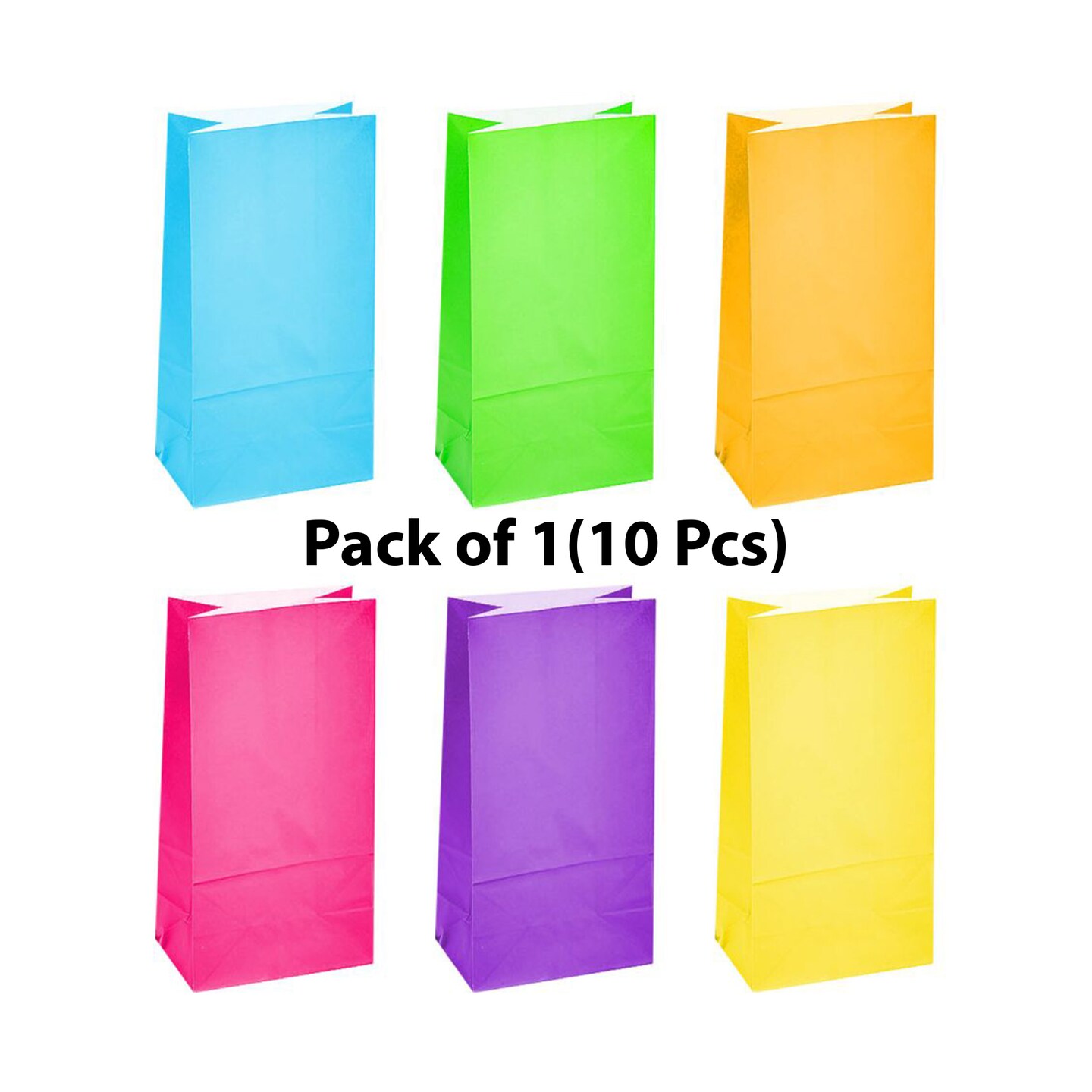 Bright Neon Paper Treat Bags 10 inches tall by 5 inches wide, Parties ...