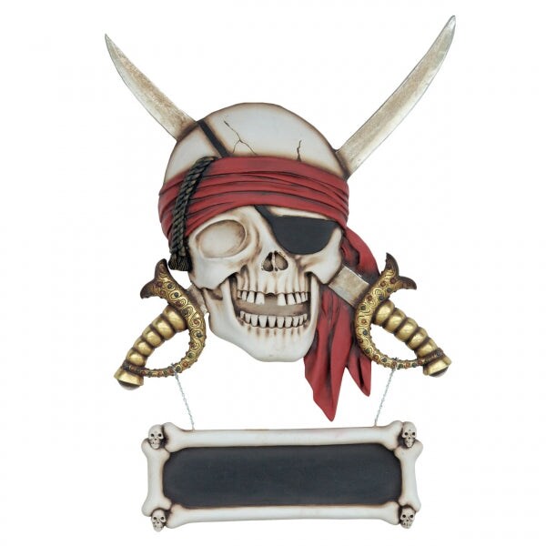 Pirate Skull Sword Sign Statue | Michaels