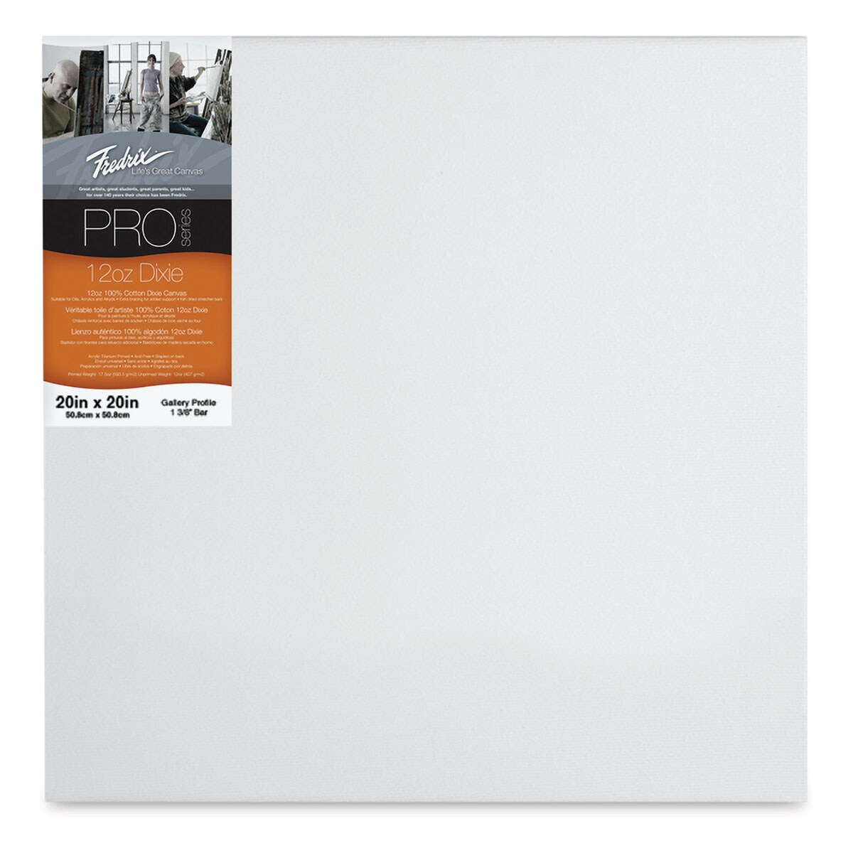 Fredrix Pro Series Dixie Gallery Profile Canvas - 20" x 20", 1-3/8 ...