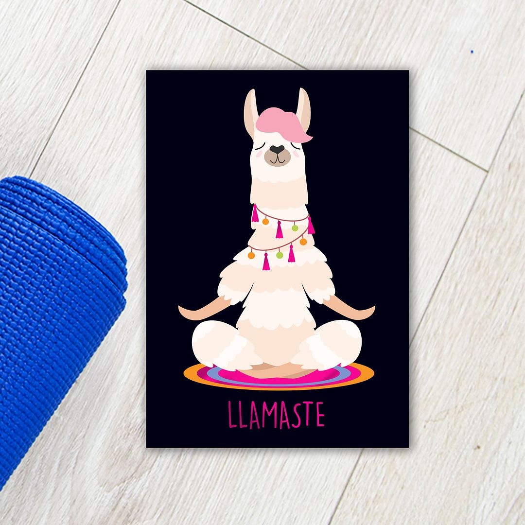 Great Papers! Thank You Note Card and White Envelope, Llamaste with ...