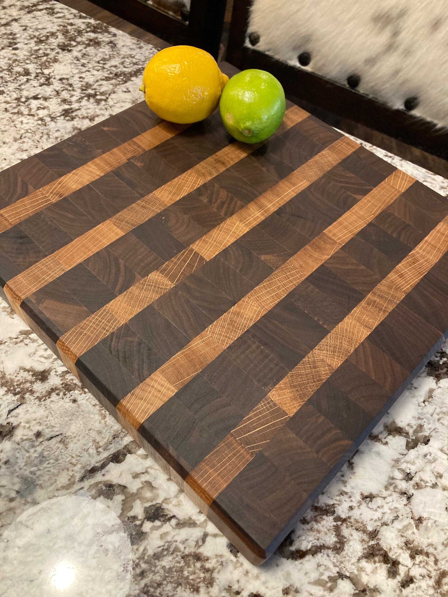 Walnut and Wine Barrel Cutting Board. Stunning Butcher Block Cutting ...