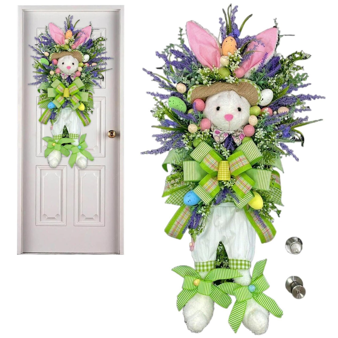 Easter Bunny Rabbit Wreath Decor Front door Party Decor Wedding Decor ...