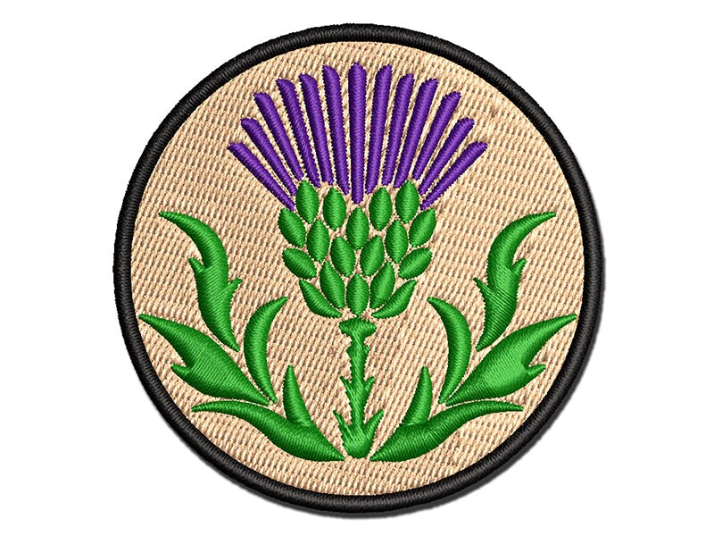 Scottish Thistle Multi-Color Embroidered Iron-On Patch Applique | Michaels