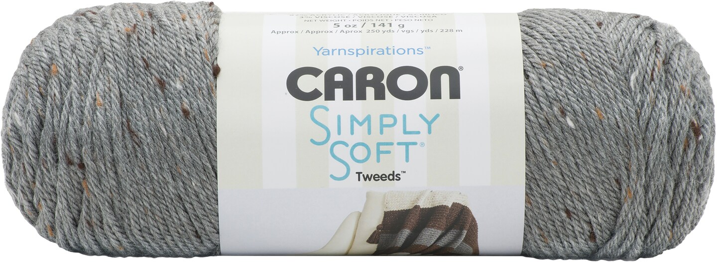 Multipack of 24 - Caron Simply Soft Tweeds Yarn-Gray Heather | Michaels