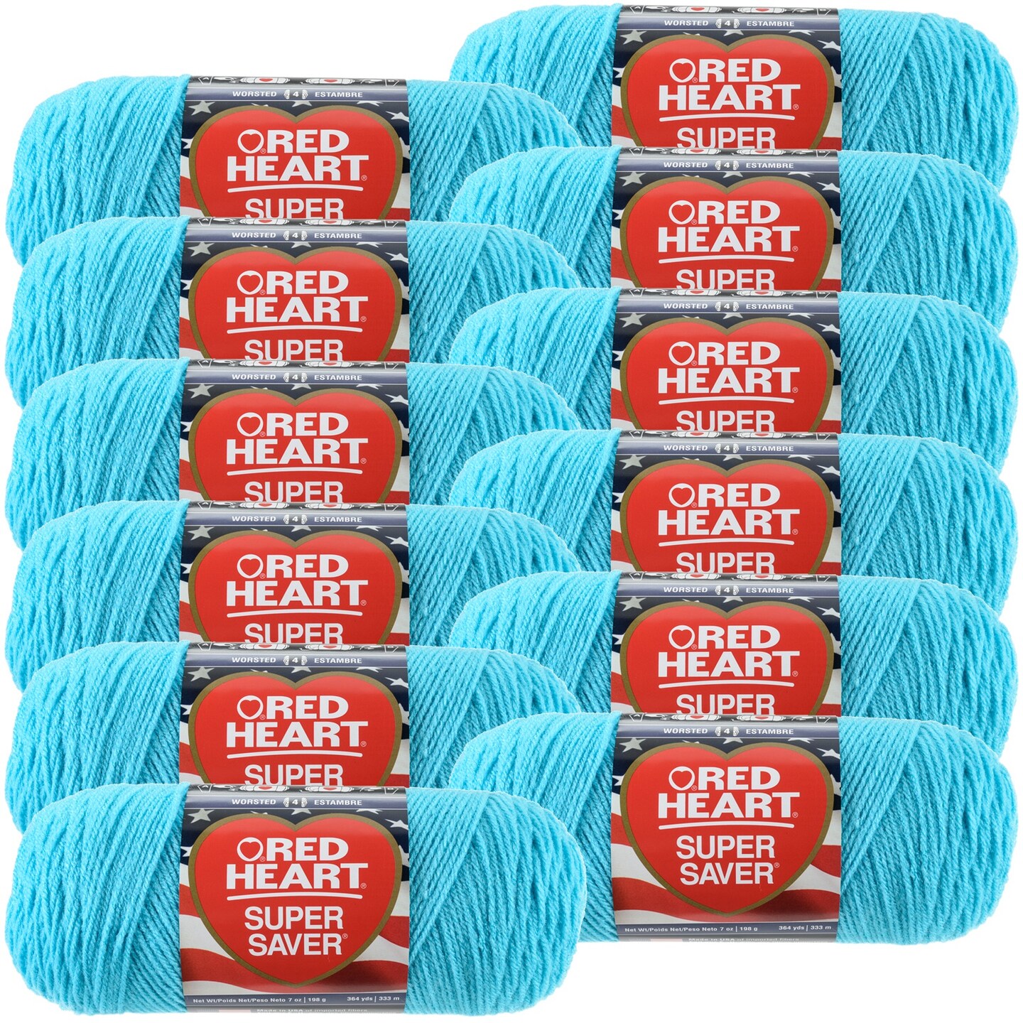 Multipack of 12 - Red Heart Super Saver Yarn-Turqua, Count: 12 | Michaels