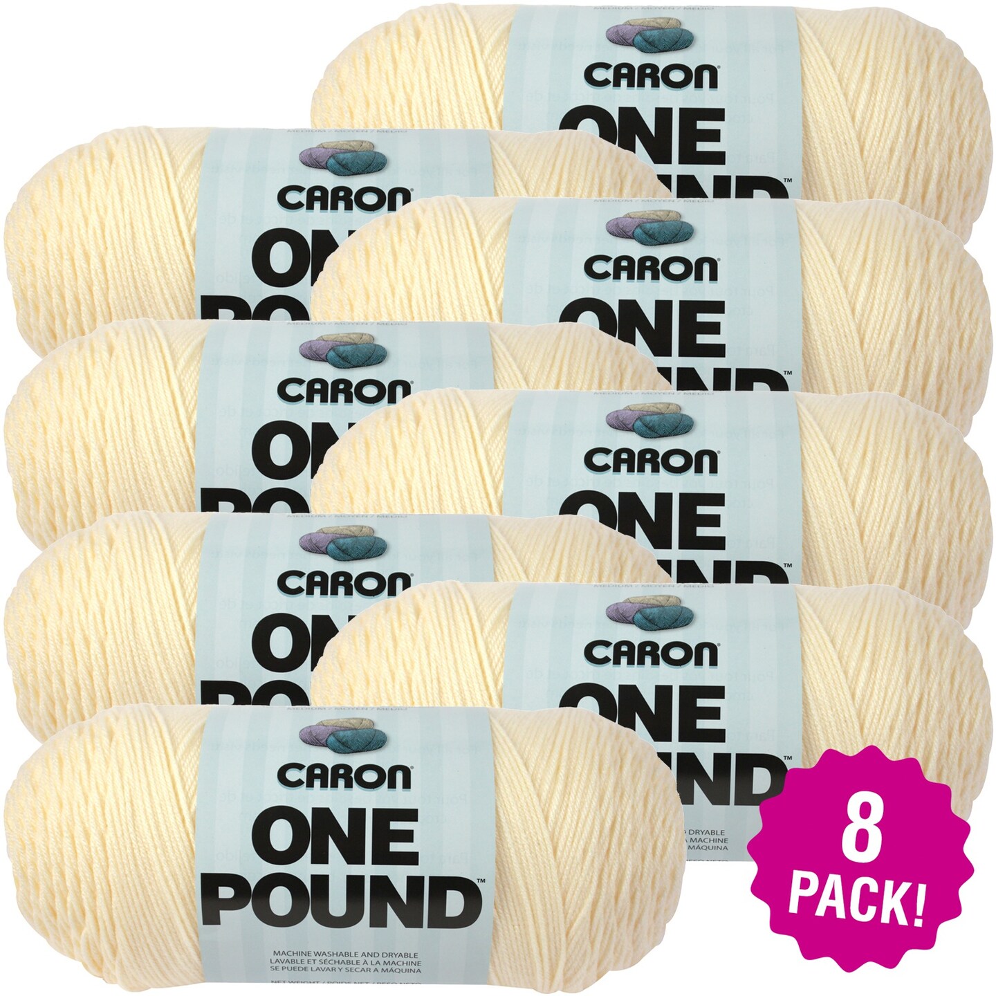 Multipack of 8 - Caron One Pound Yarn-Cream | Michaels
