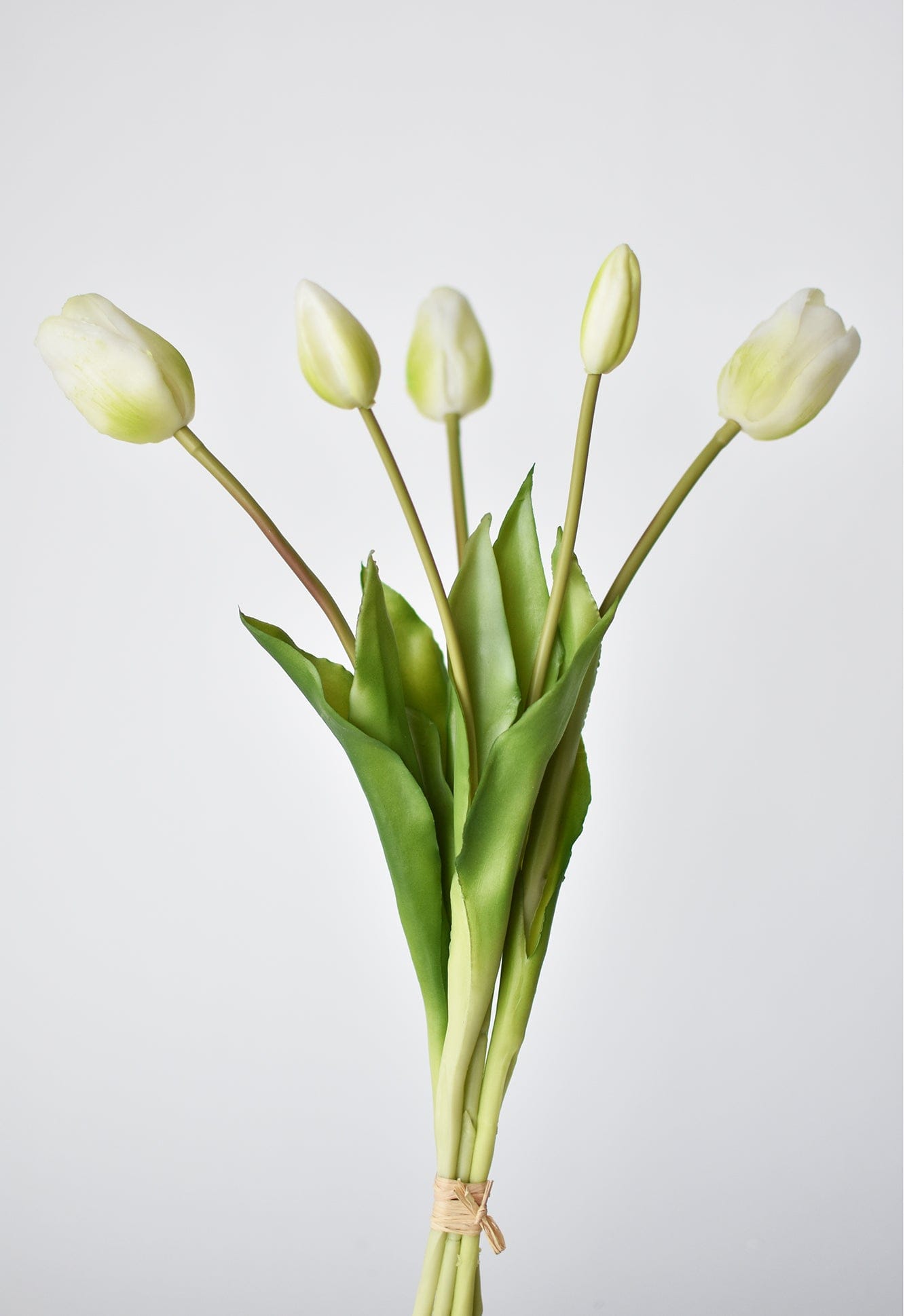 18" Faux Tulip Stem Bundle White Green | Michaels