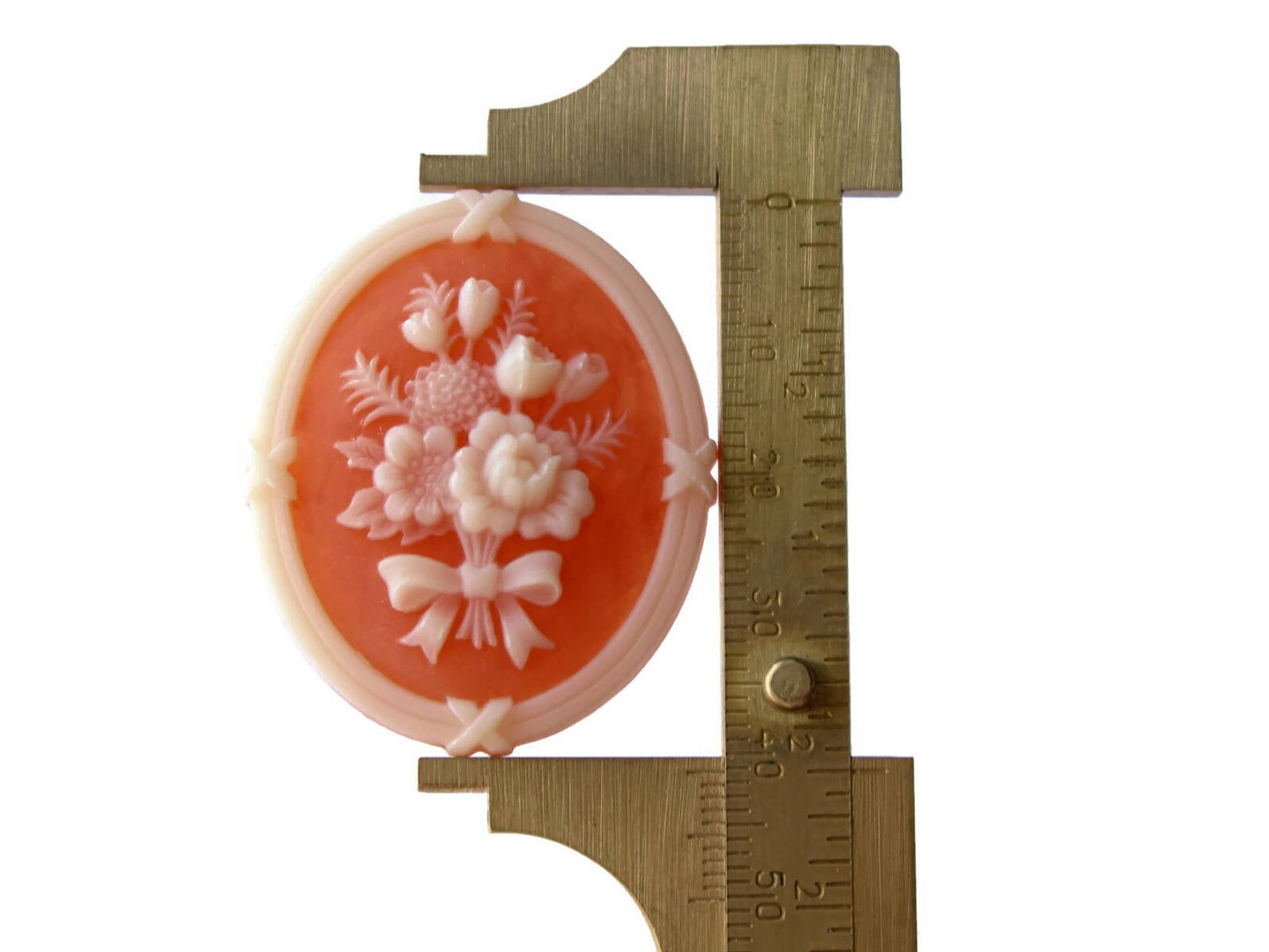3 41mm Flower Motif Vintage Carnelian Cameo Cabochons | Flatback ...