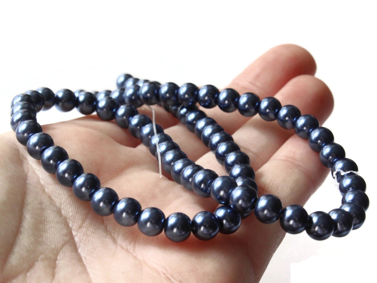 72 6mm Dark Blue Round Glass Pearl Beads | Crafting Beads | Michaels