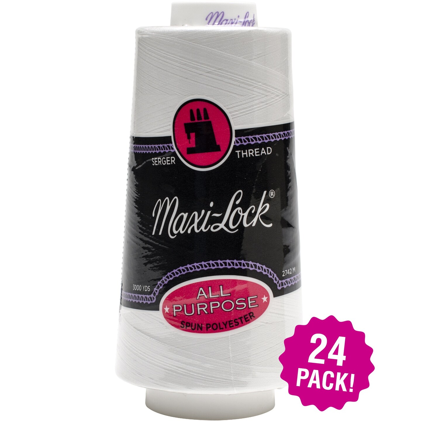 Multipack of 24 - Maxi-Lock Cone Thread 3,000yd-White | Michaels