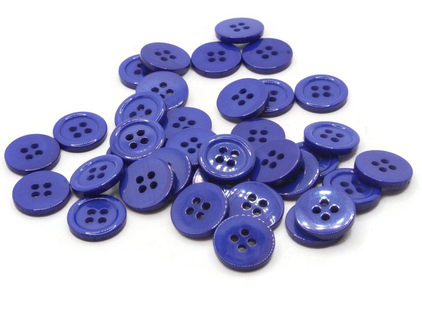 36 15mm Royal Blue Flat Round Plastic Four Hole Buttons | Michaels
