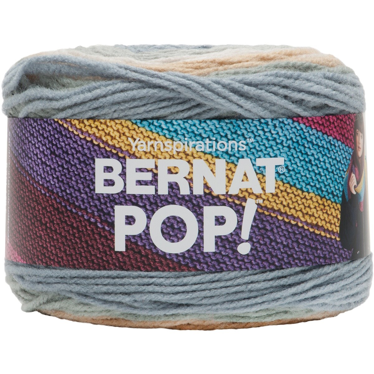 Bernat Pop Foggy Notion Yarn - 3 Pack of 141g/5oz - Acrylic - 4 Medium (Worsted) - 280 Yards ...