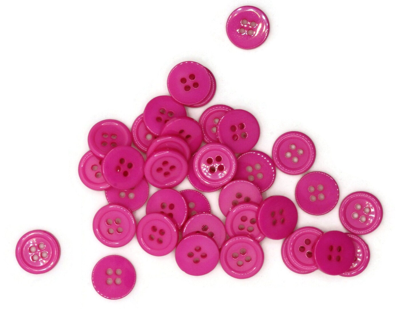 36 15mm Pink Flat Round Plastic Four Hole Buttons | Michaels