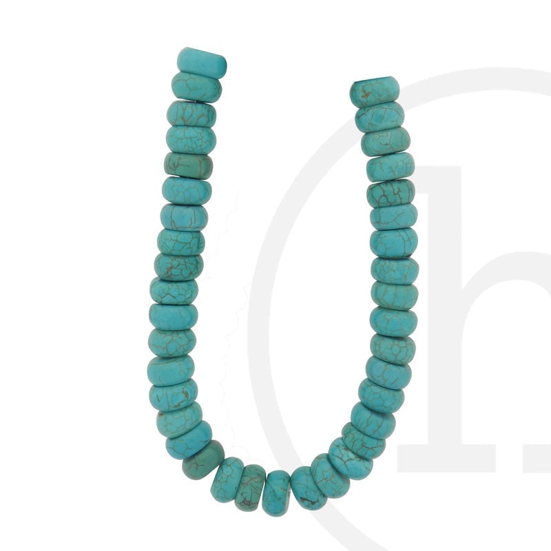 Dyed Reconstituted Stone Turquoise Rondell Bead Slices | Michaels