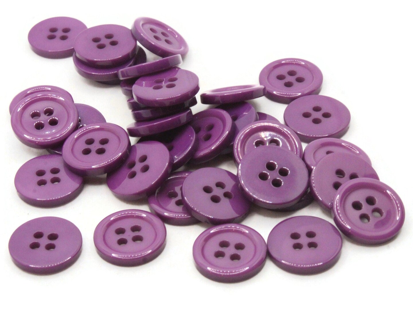 36 15mm Purple Flat Round Plastic Four Hole Buttons | Michaels