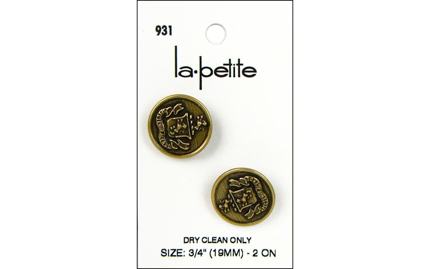 LaPetite Buttons 3/4" Shank with Crest Gold 2pc | Michaels