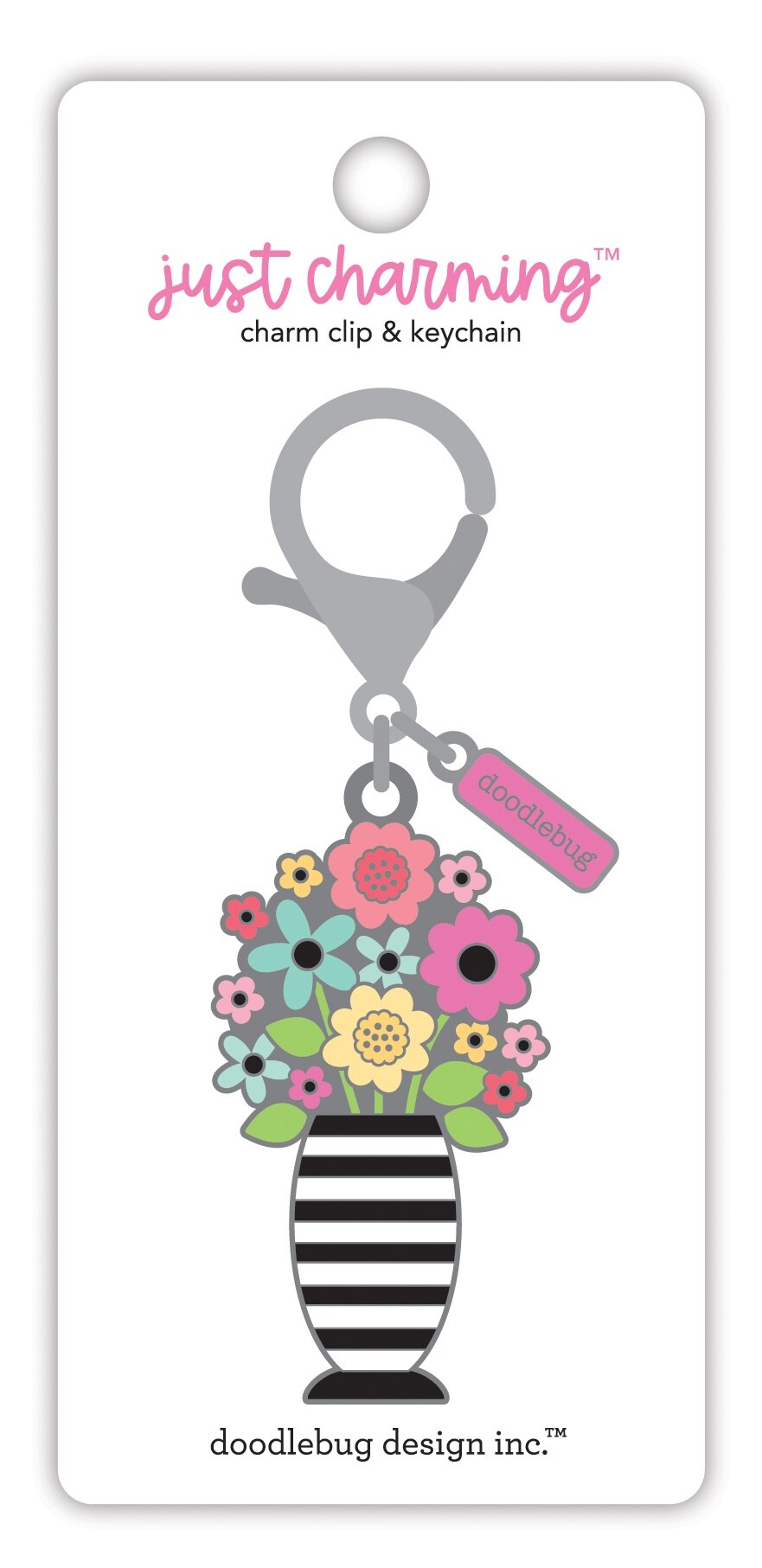 Doodlebug Just Charming Charm Clip & Keychain-Bright Bouquet | Michaels