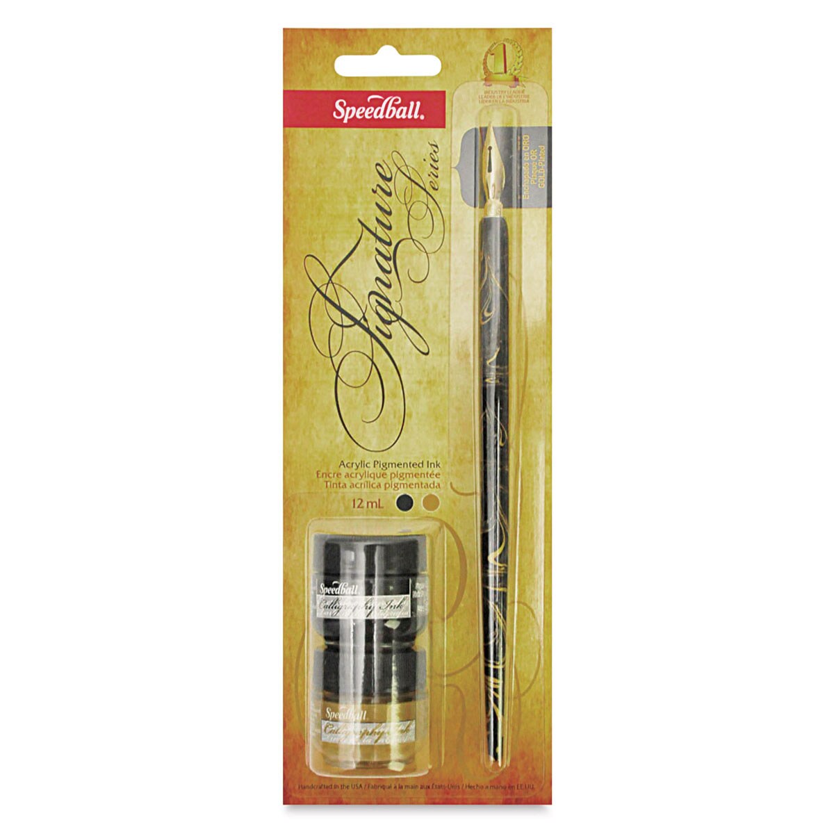 Speedball Signature Series Calligraphy Pen Set - Black and Gold Ink ...