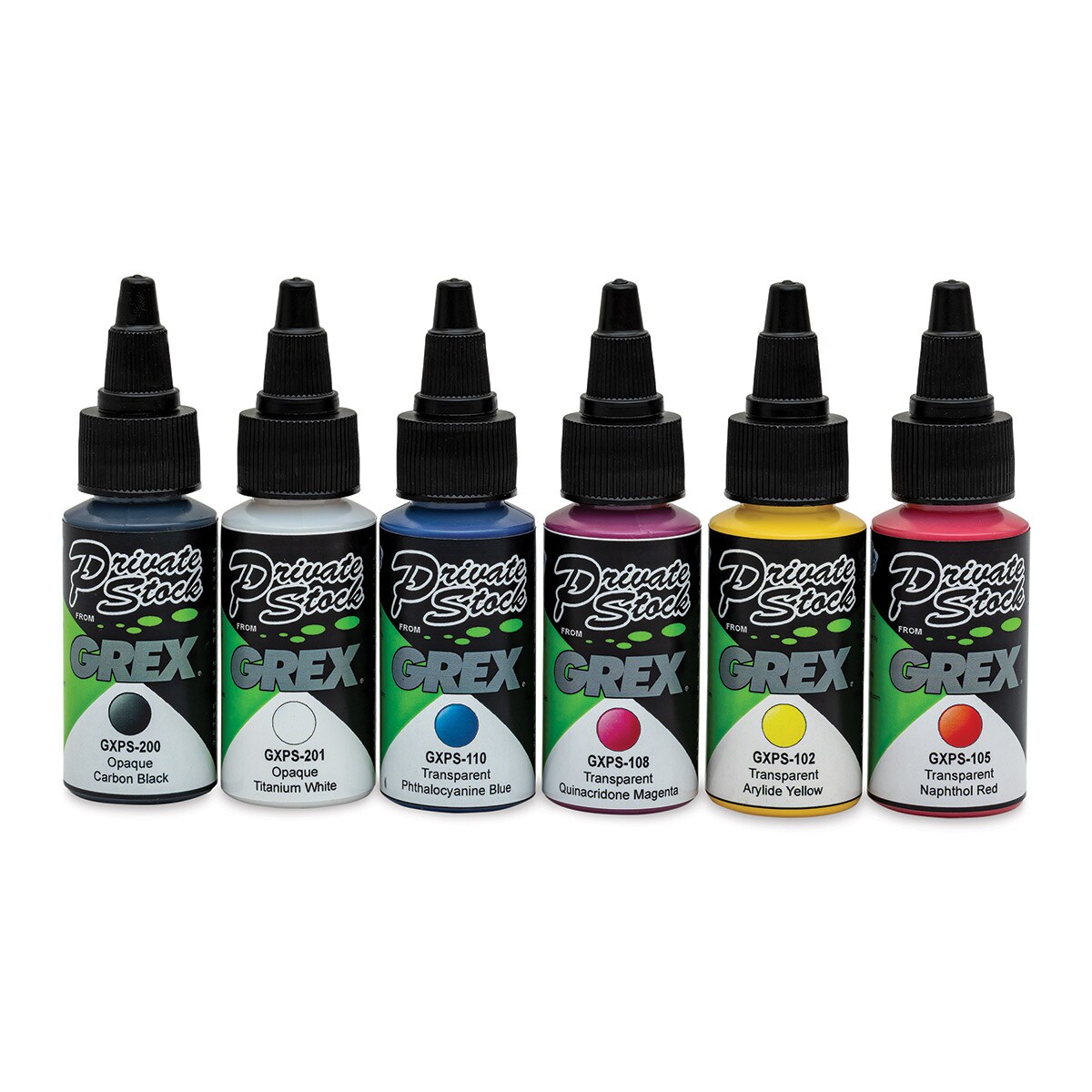 Grex Private Stock Airbrush Base Modifier - Primary Colors, Set of 6, 1 ...