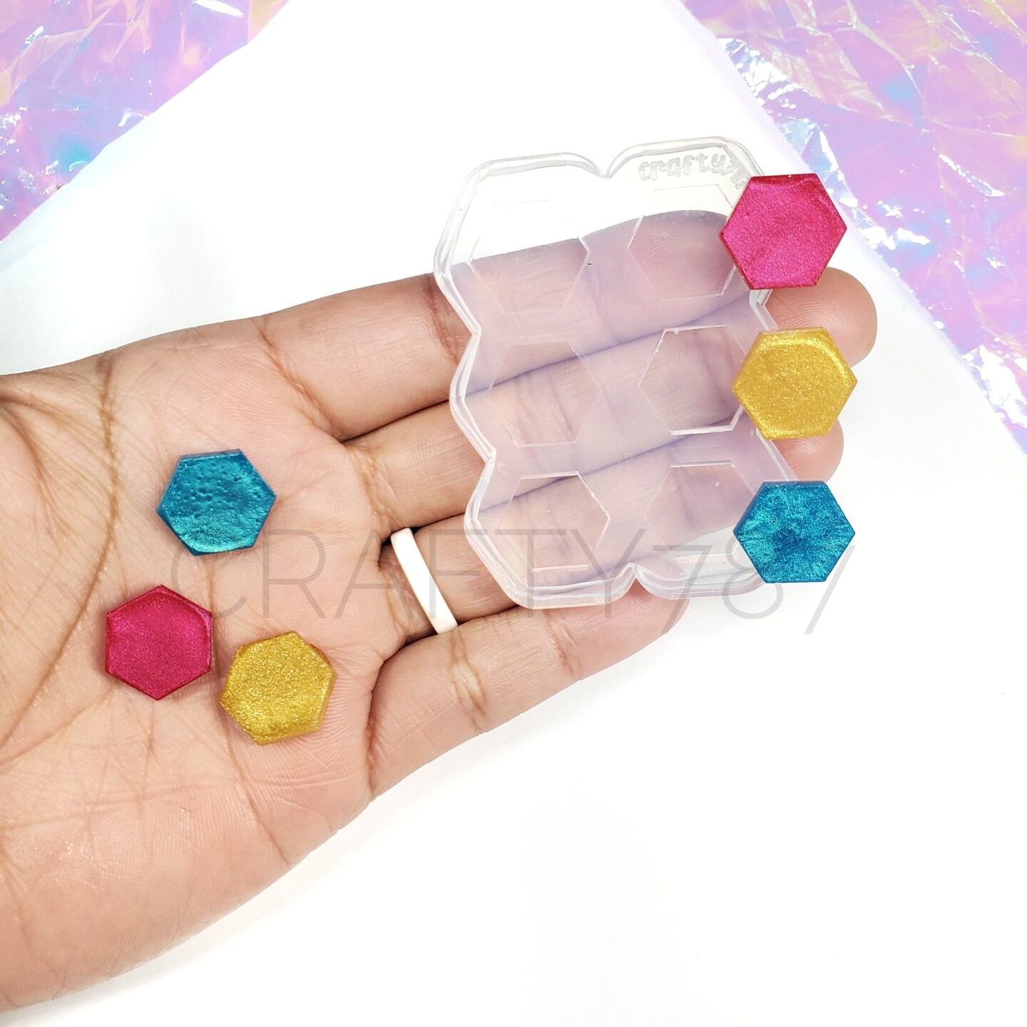 Hexagon Studs Silicone Mold 15mm x 13mm (B8) | Michaels